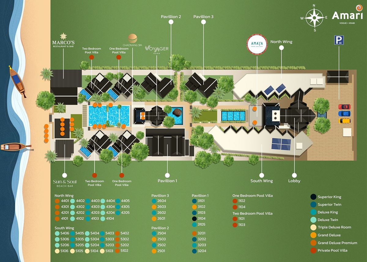 Amari Vogue Krabi – Resort Map | Tubkaek Beach Resort, Thailand